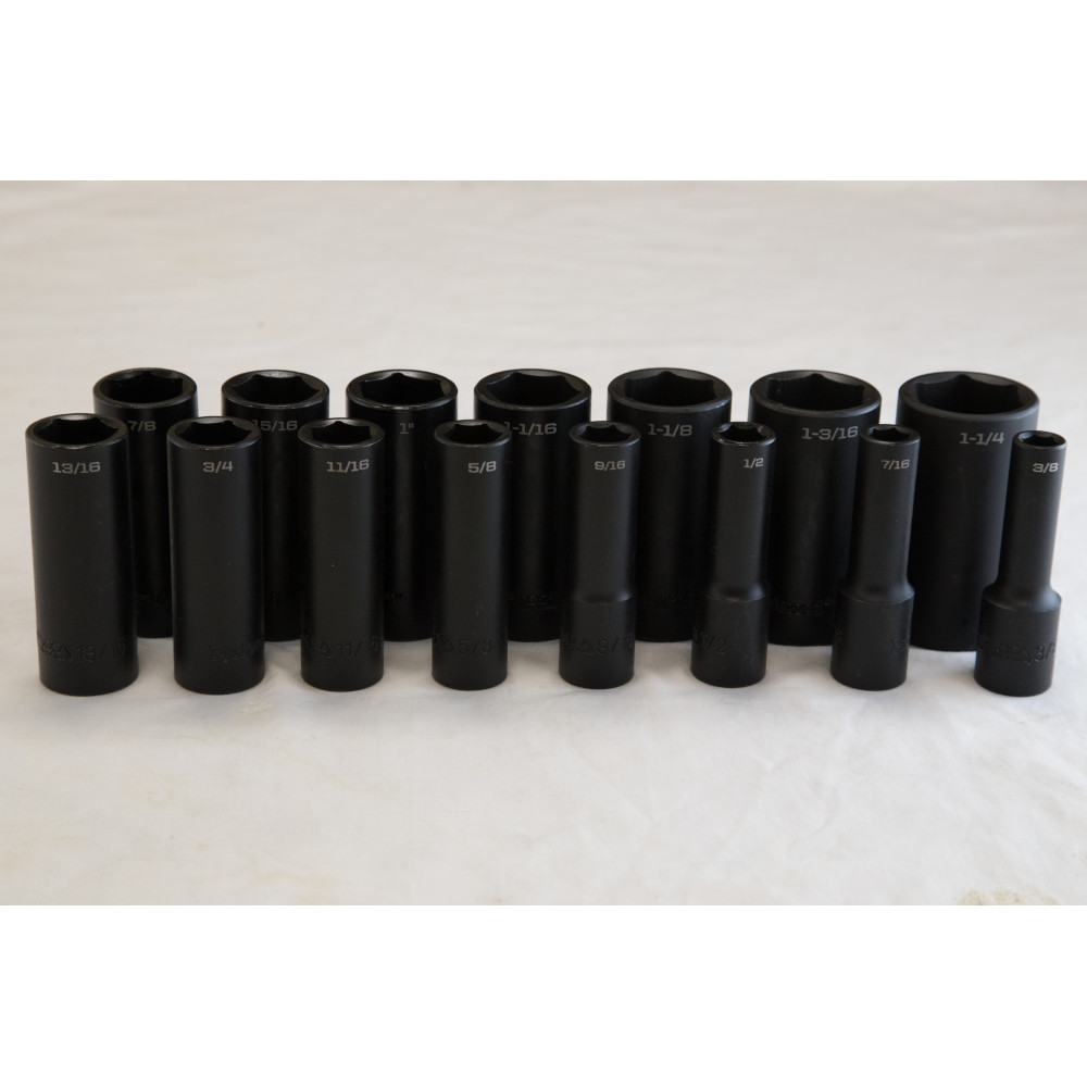 Socket Set: Proferred 1/2" Drive Impact Sae Socket Set - 15 Piece 6 ...